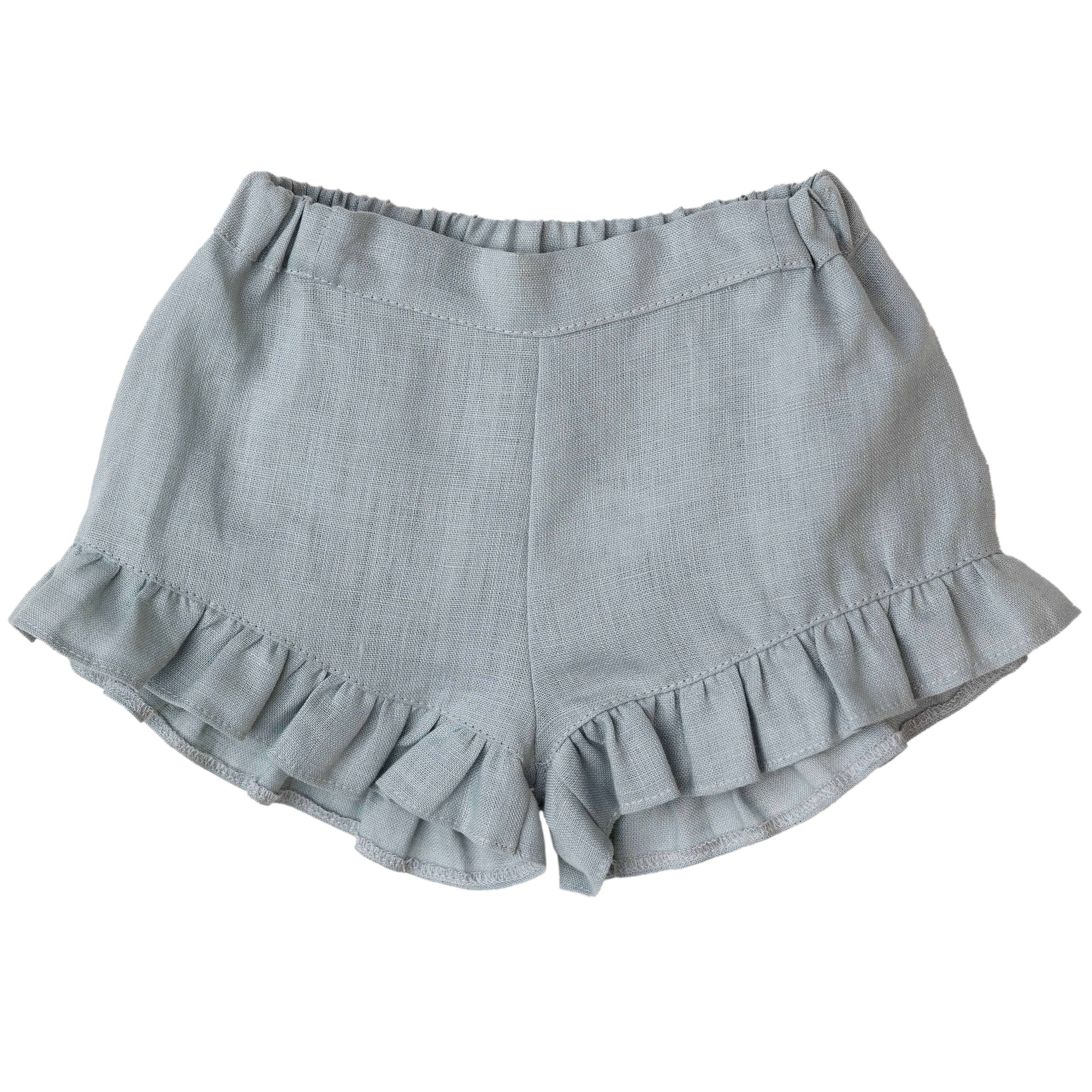 Baby Gi Girls Ivory & Misty Blue Shorts and Top | Bababoom Baby Boutique