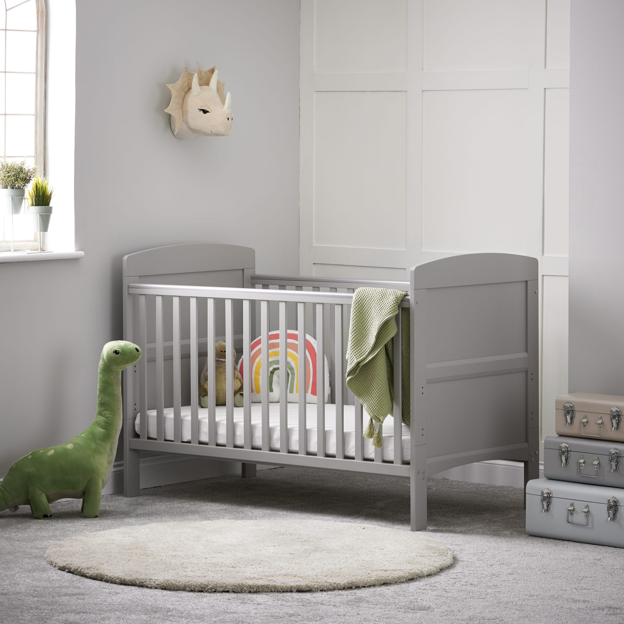 OBABY Warm Grey Grace Cot Bed - Direct Delivery – Bababoom Boutique
