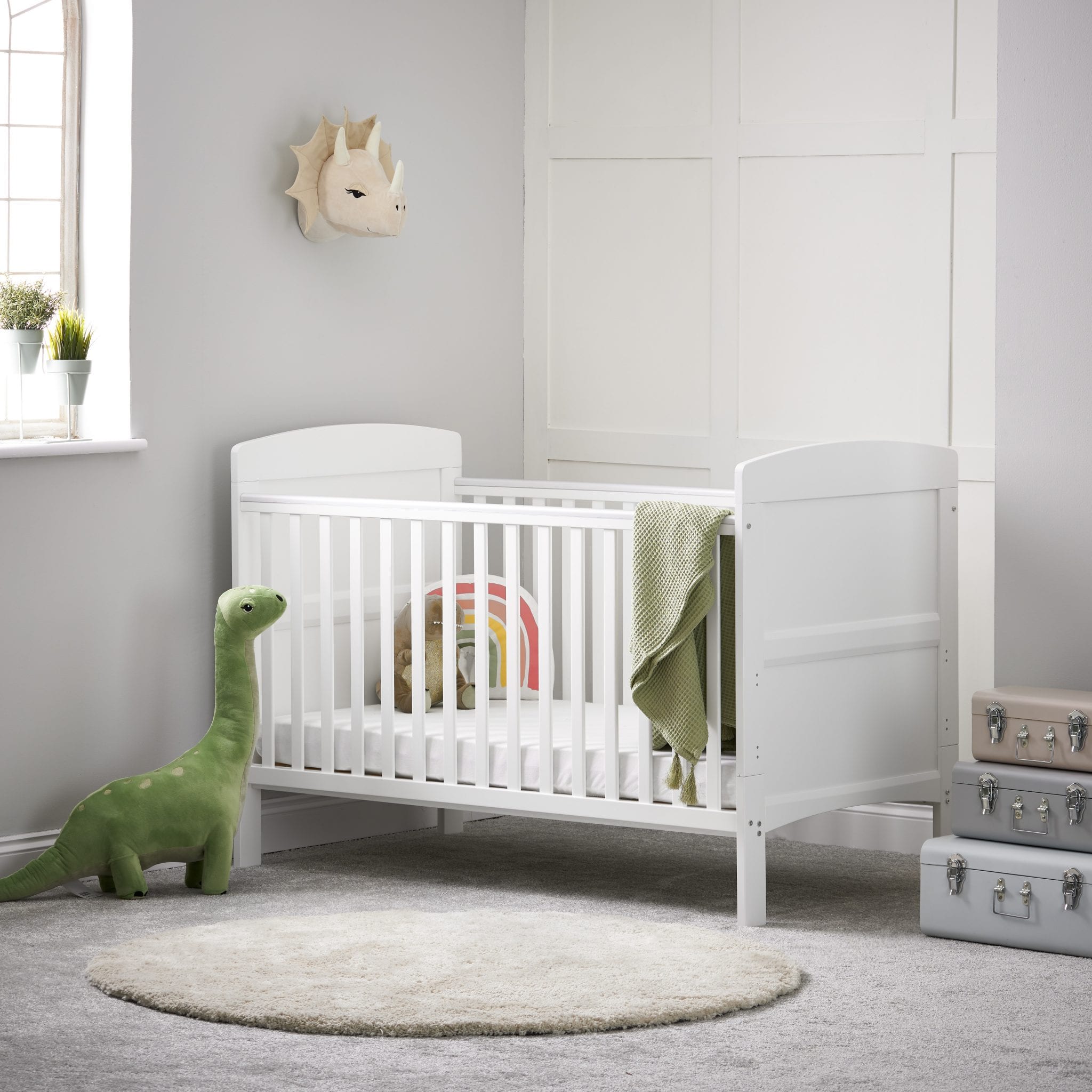 OBABY Grace Cot Bed- White – Bababoom Boutique